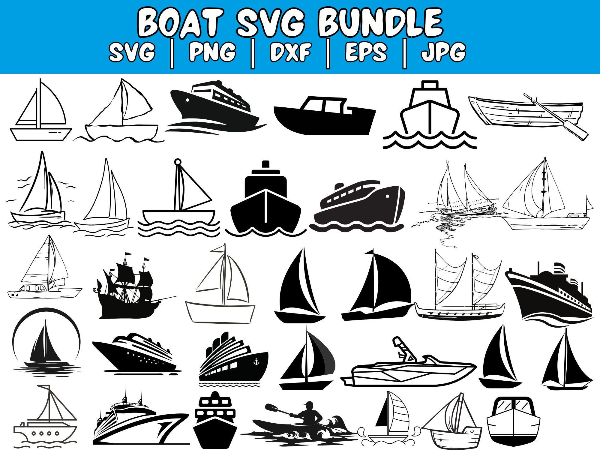 Boat SVG Bundle, Sail Boat Svg, Ship Svg, Speedboat Svg, Cruise Ship ...