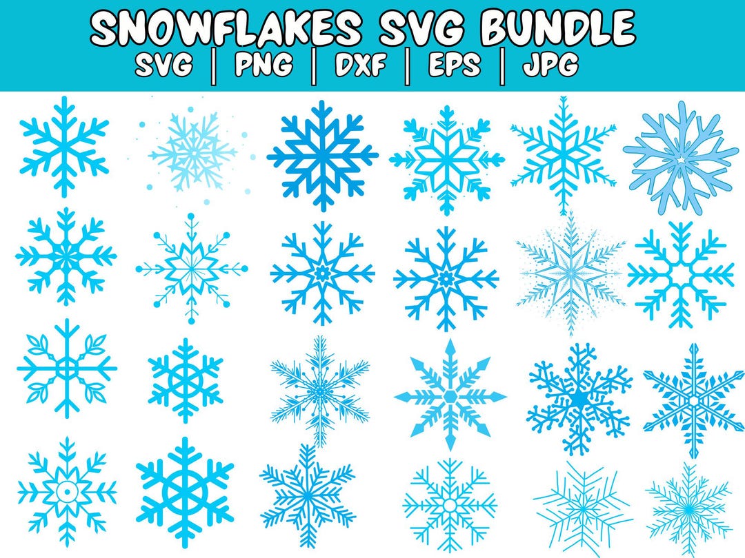 Snowflake SVG Bundle: Christmas Winter Cut Files (digital Download) - Etsy