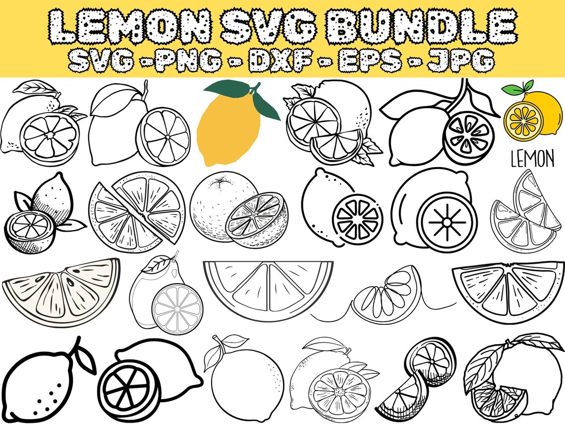 Lemon SVG Bundle, Fruit Clipart (digital File) - Etsy