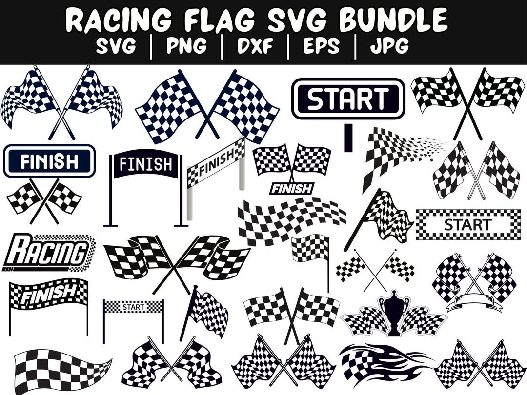 Race Flag Svg Bundle, Checkered Flag Svg, Racing Flag Svg,racing Flag ...