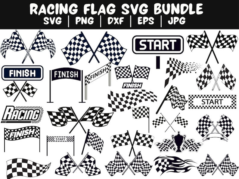 Race Flag Svg Bundle, Checkered Flag Svg, Racing Flag Svg,racing Flag ...