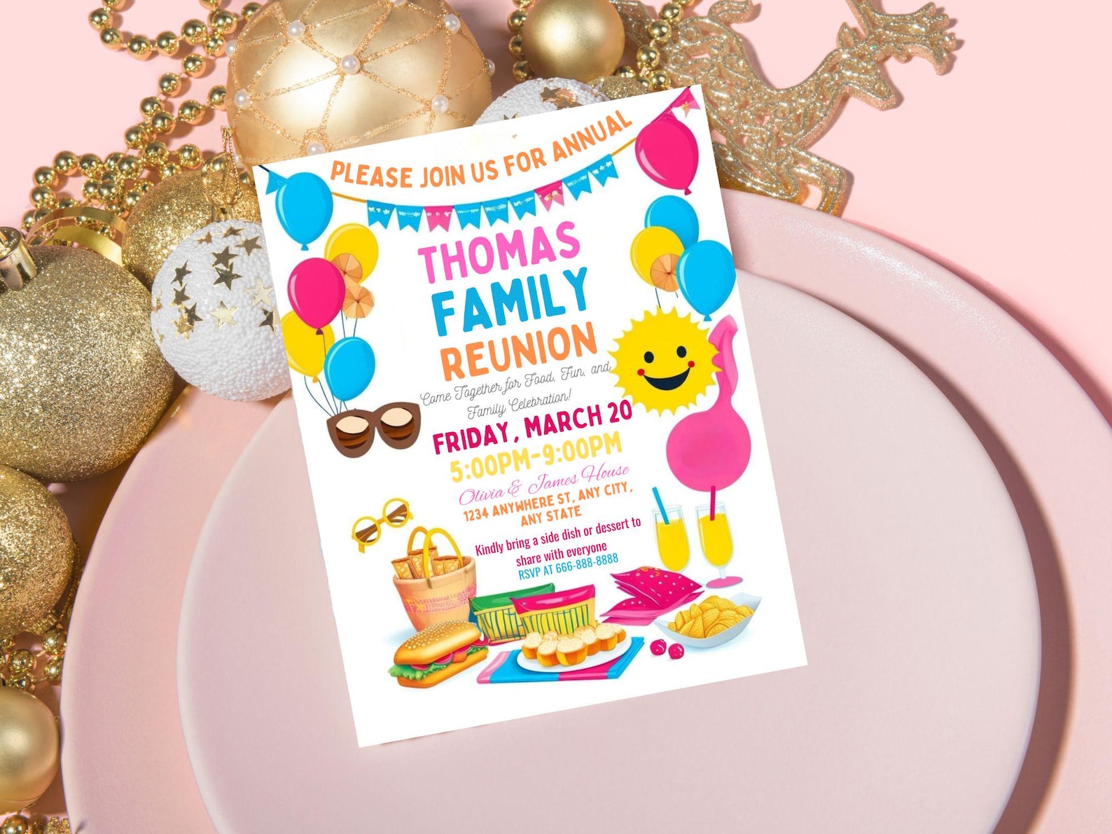 Family Reunion Flyer Template: DIY Editable Invitation (canva) - Etsy