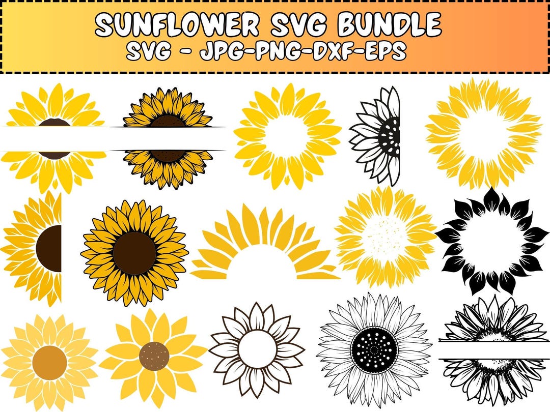 Sunflower SVG, Sunflower Cricut, Sunflower Clipart, Sunflower Cut File ...