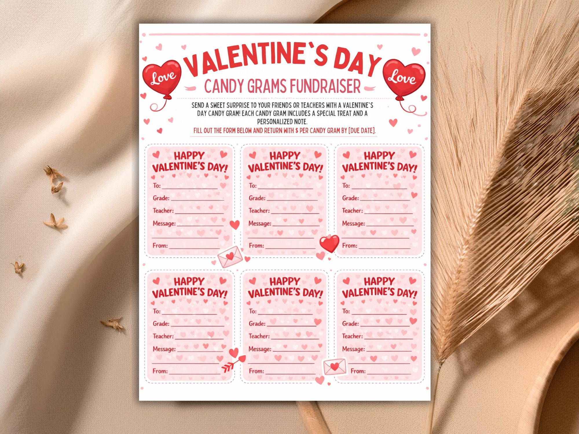 Valentine Candy Gram Flyer Template: School Fundraiser (canva Editable ...