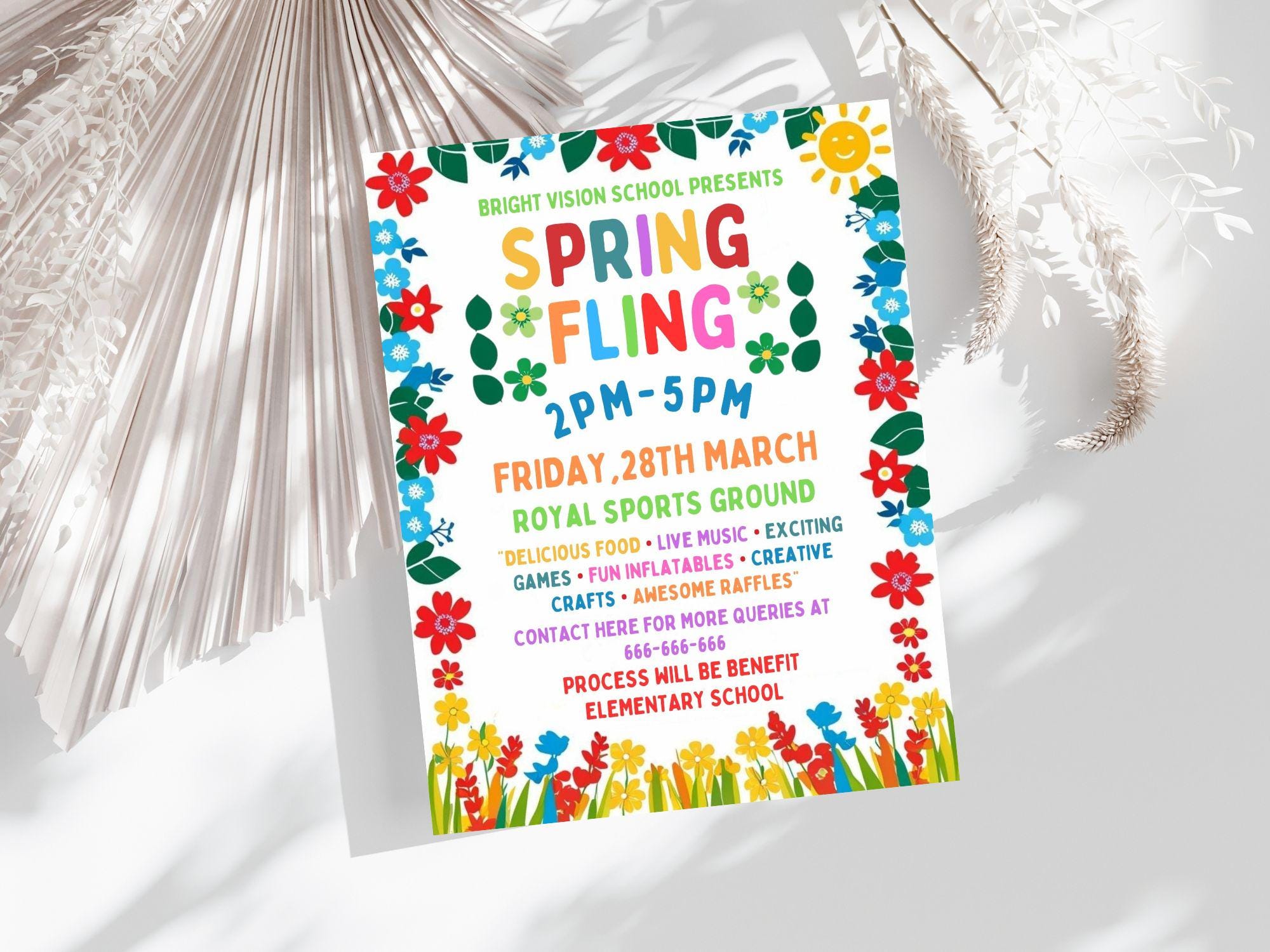 Spring Fling School Flyer Invitation, Editable Spring Fling Festival ...