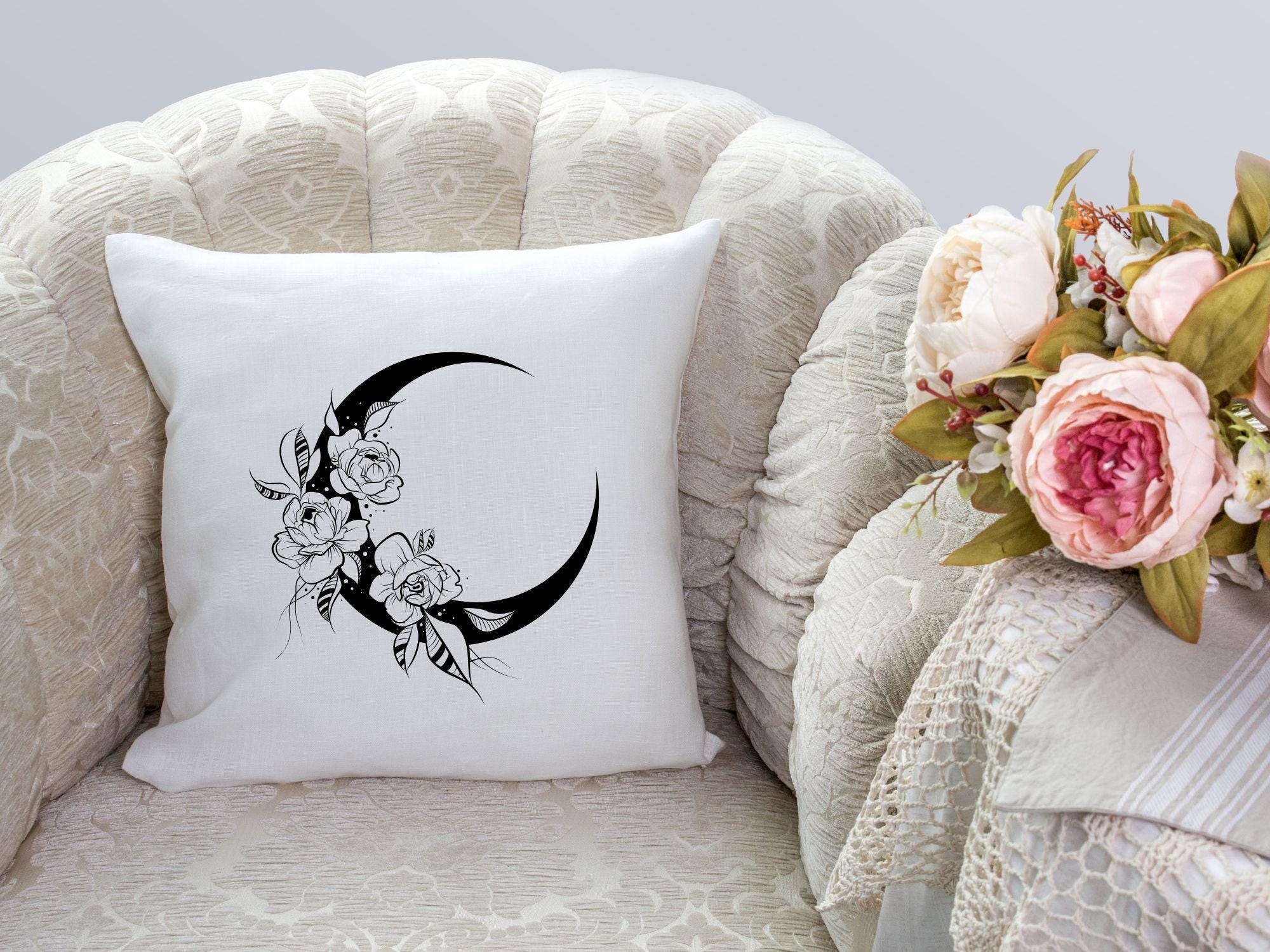 Floral Moon Svg Bundle, Floral Moon Clipart ,moon Flower Svg Cut Files ...