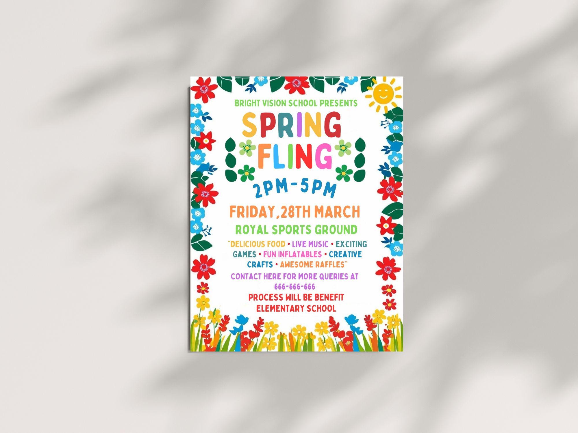 Spring Fling School Flyer Invitation, Editable Spring Fling Festival ...
