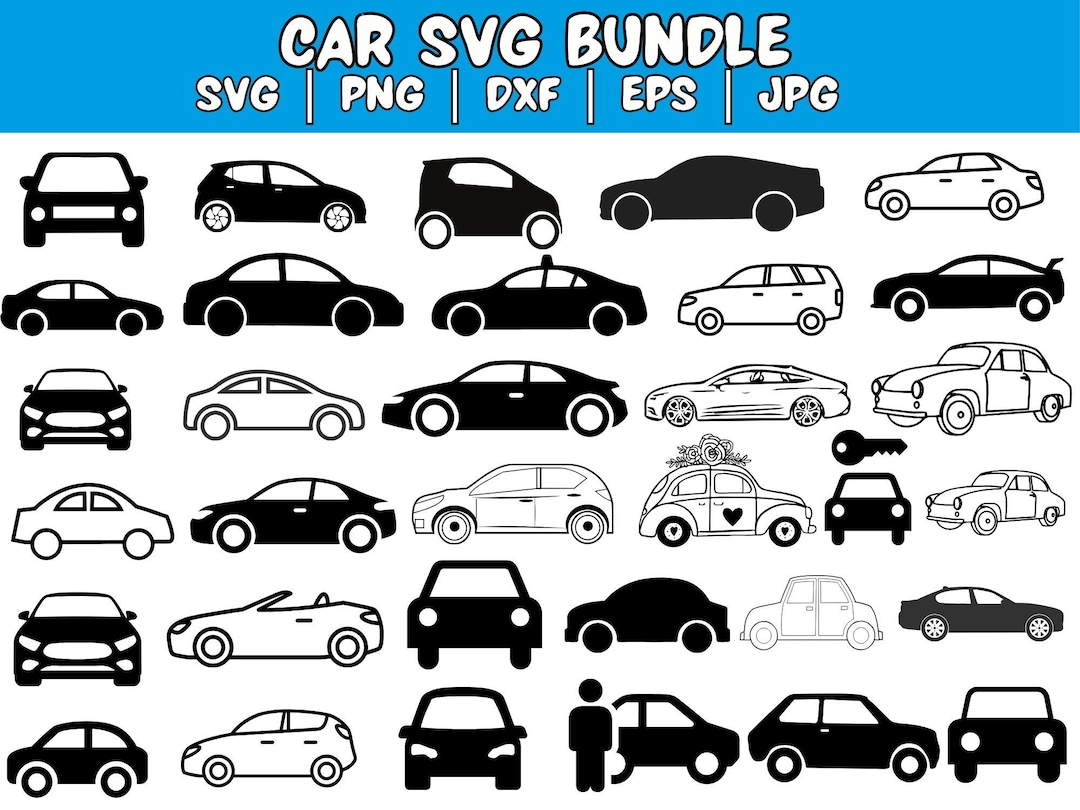 Car Svg Bundle, Retro Car Silhouette Svg, Sports Car Svg, Classic Car ...