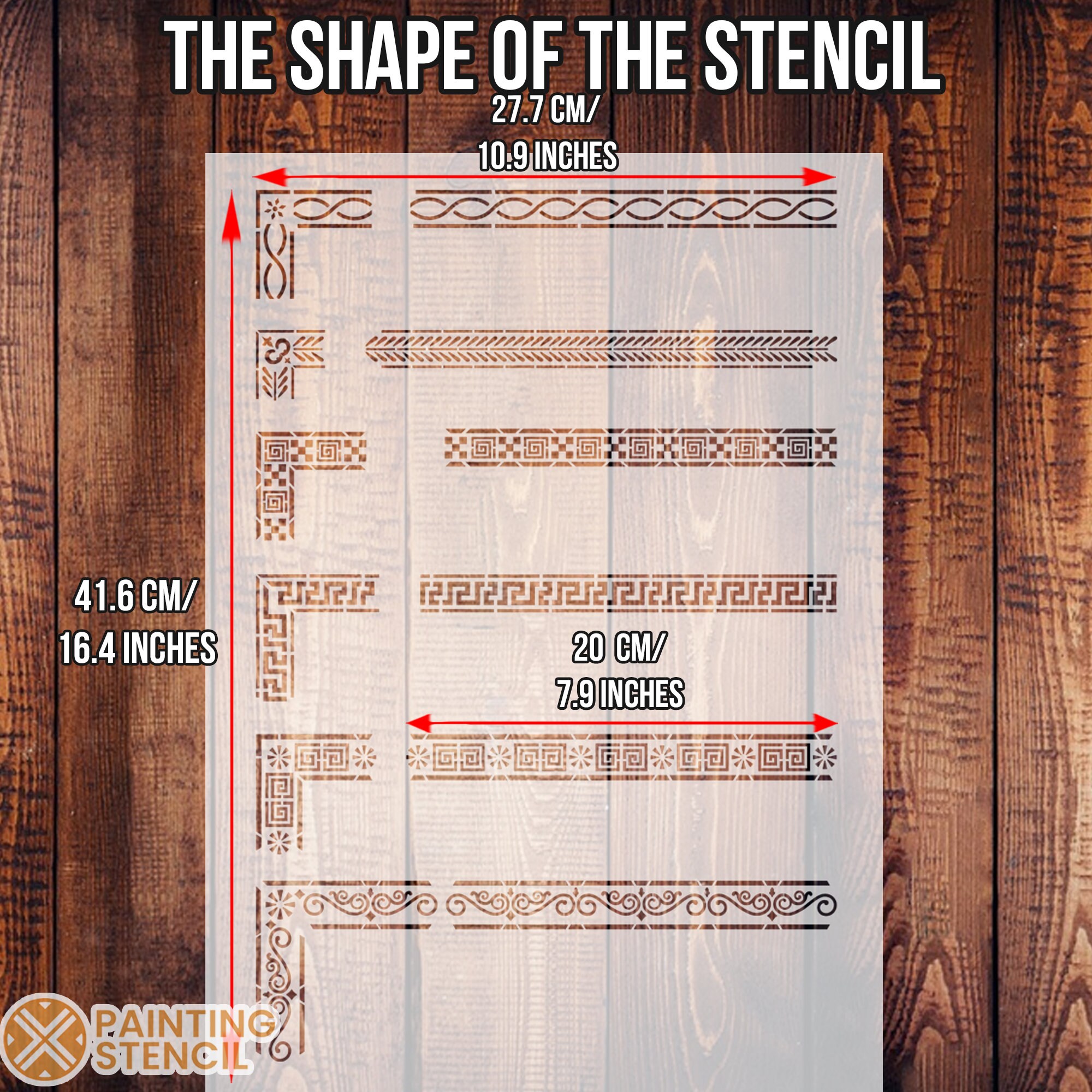 A4 Border Stencil Set, Border Stencils for Wood , Greek Border Stencil ...