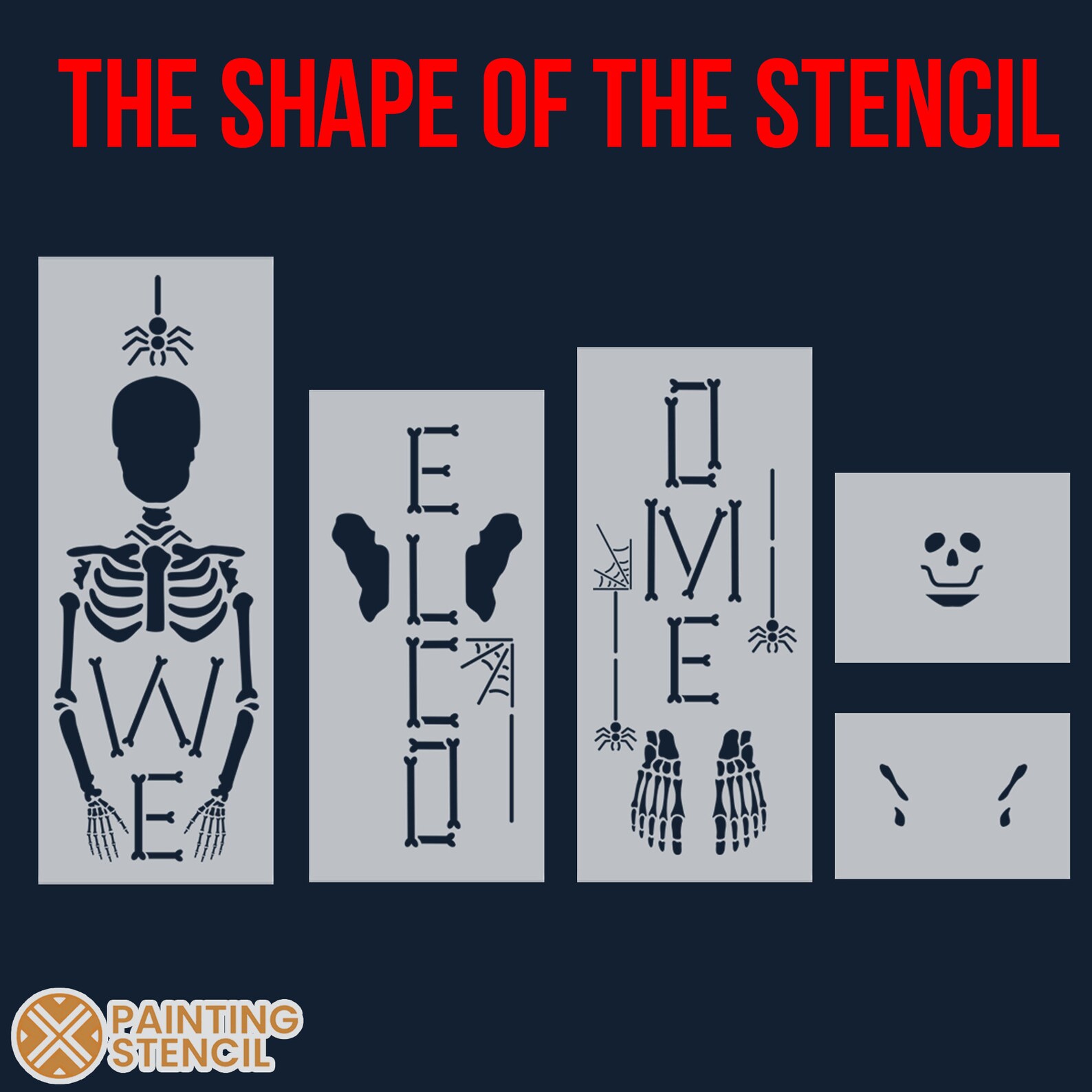 Skeleton Welcome Stencil skeleton Porch Stencil Halloween - Etsy