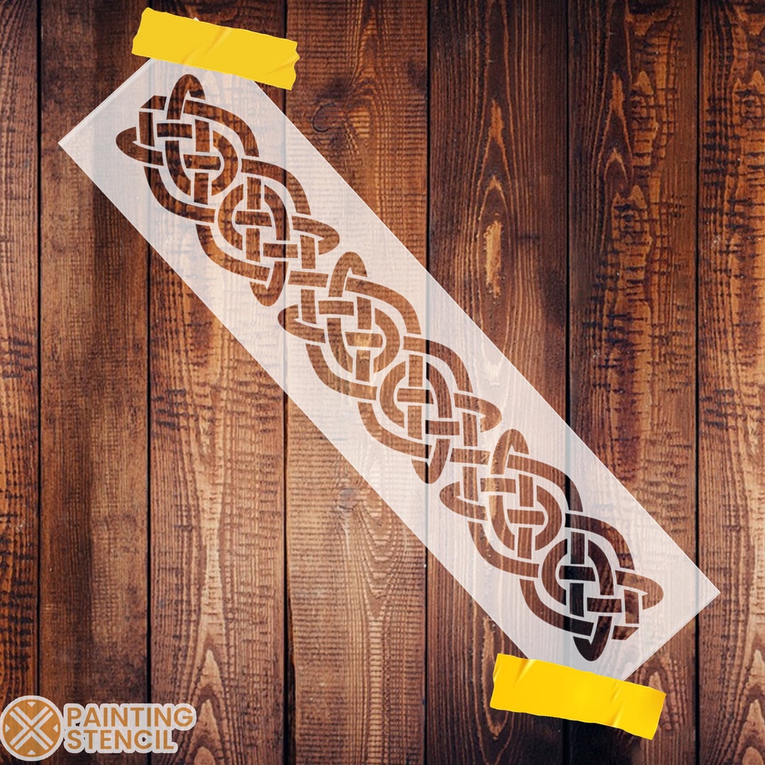 Celtic Border Stencil for Walls & Furniture, Celtic Stencil , Celtic Border Stencil , Border ...