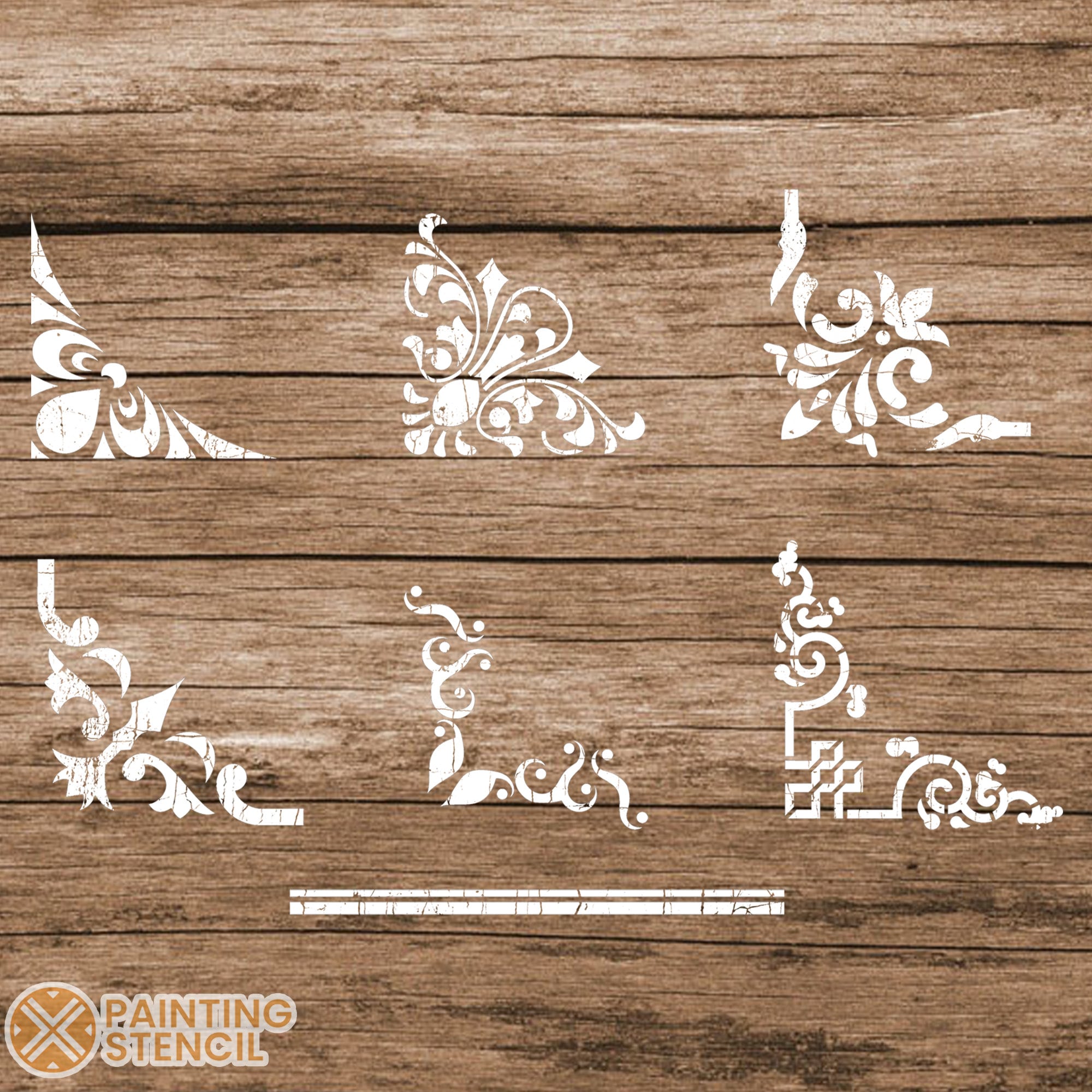 Victorian Corner Stencil, Set of 6 Corner Frame Stencils, Stencil Wall ...