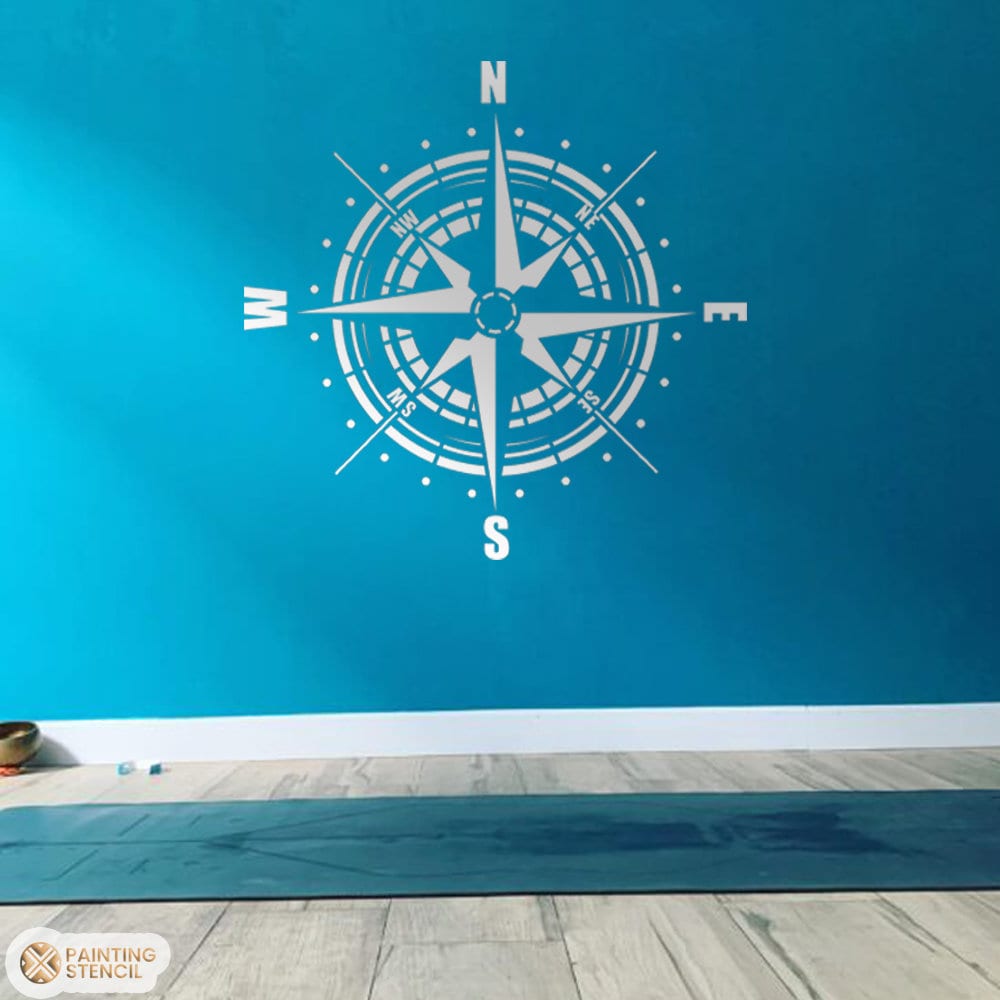 Compass Rose Stencil, Compass Stencil Reusable Compass Painting Stencil ...