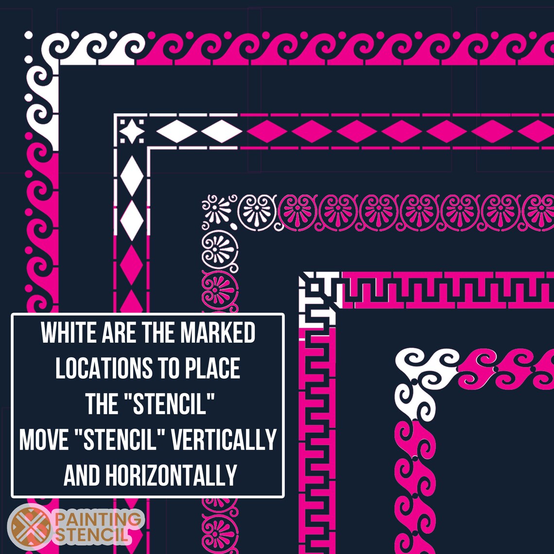 Victorian Border Stencil, Corner and Border Stencils, Border Stencils ...