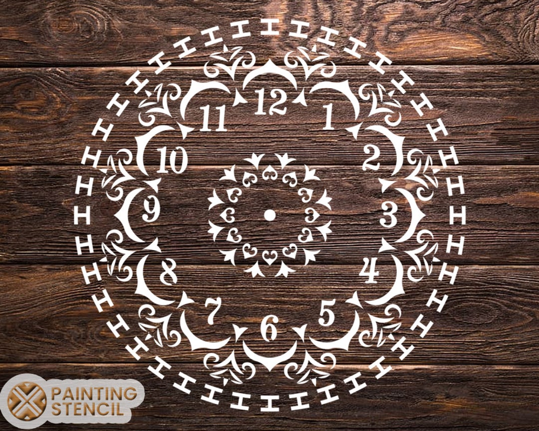 Clock Stencil Table Clock Stencil Stencil Plantilla Reloj Furniture ...