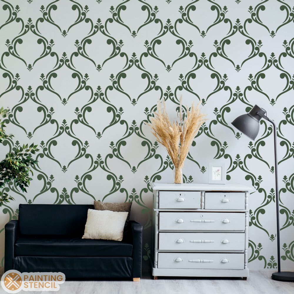 Damask Stencil , Home Decor Stencil, Pattern Stencil, Stencil for Walls ...