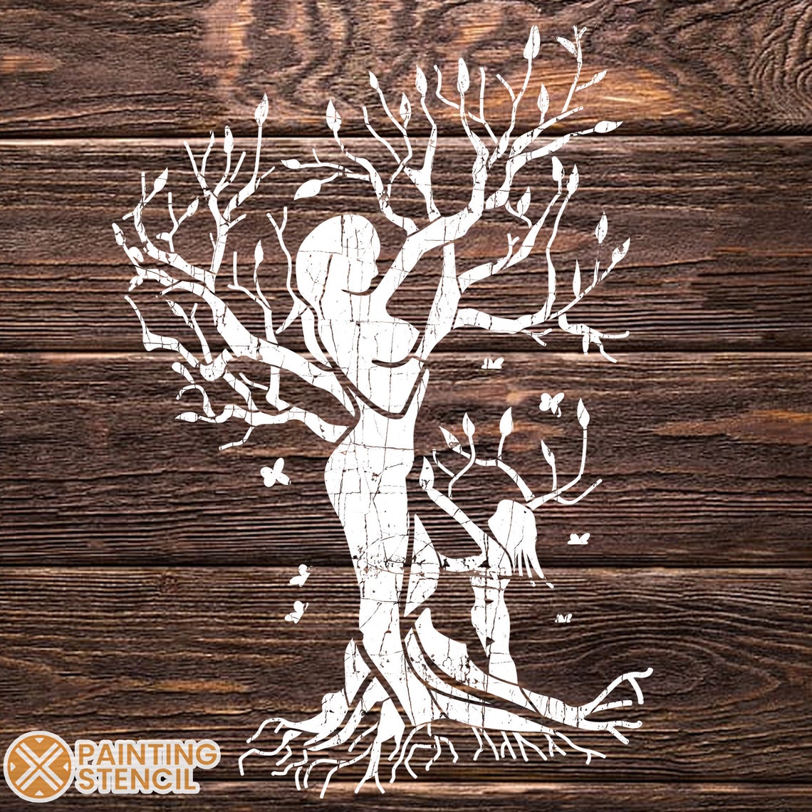 Tree of Life Stencil, Woman Silhouette, Furniture Decor - Etsy