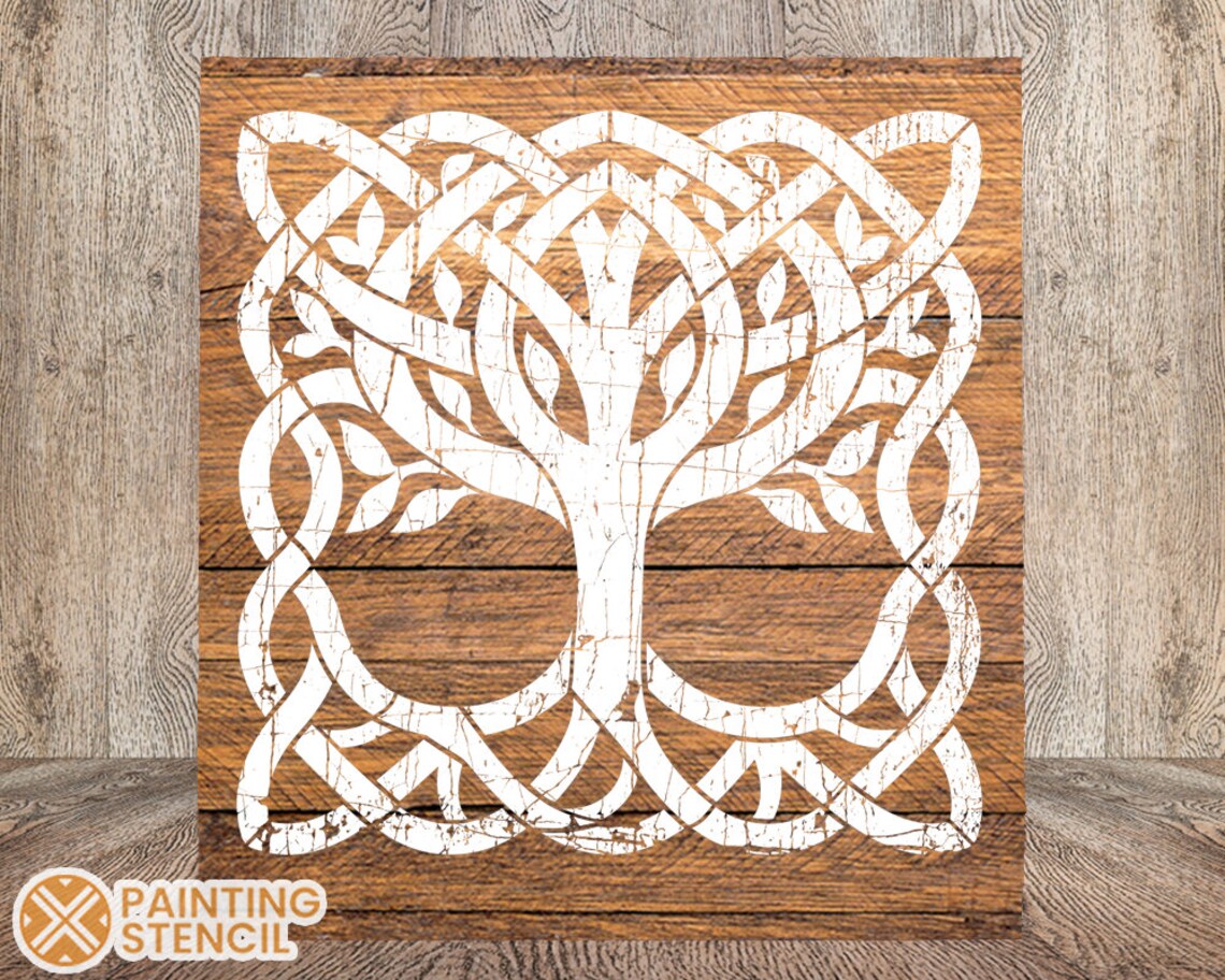 Large Wall Tree Heart Stencil, Celtic Tree Stencil, Tree of Life ...