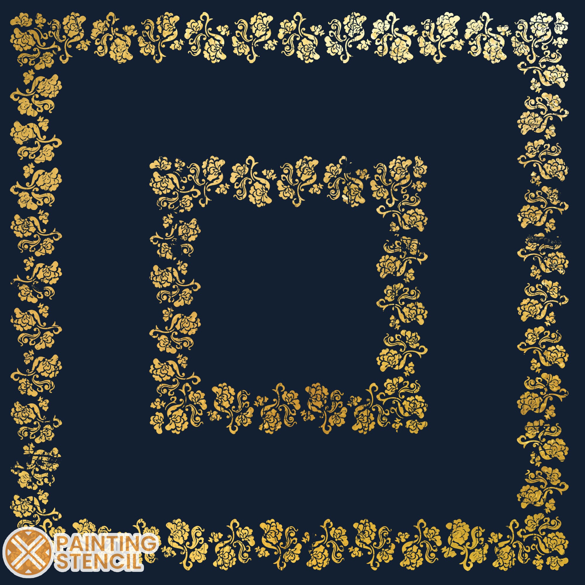 Large Floral Corner Stencil Large Floral Border Stencil - Etsy