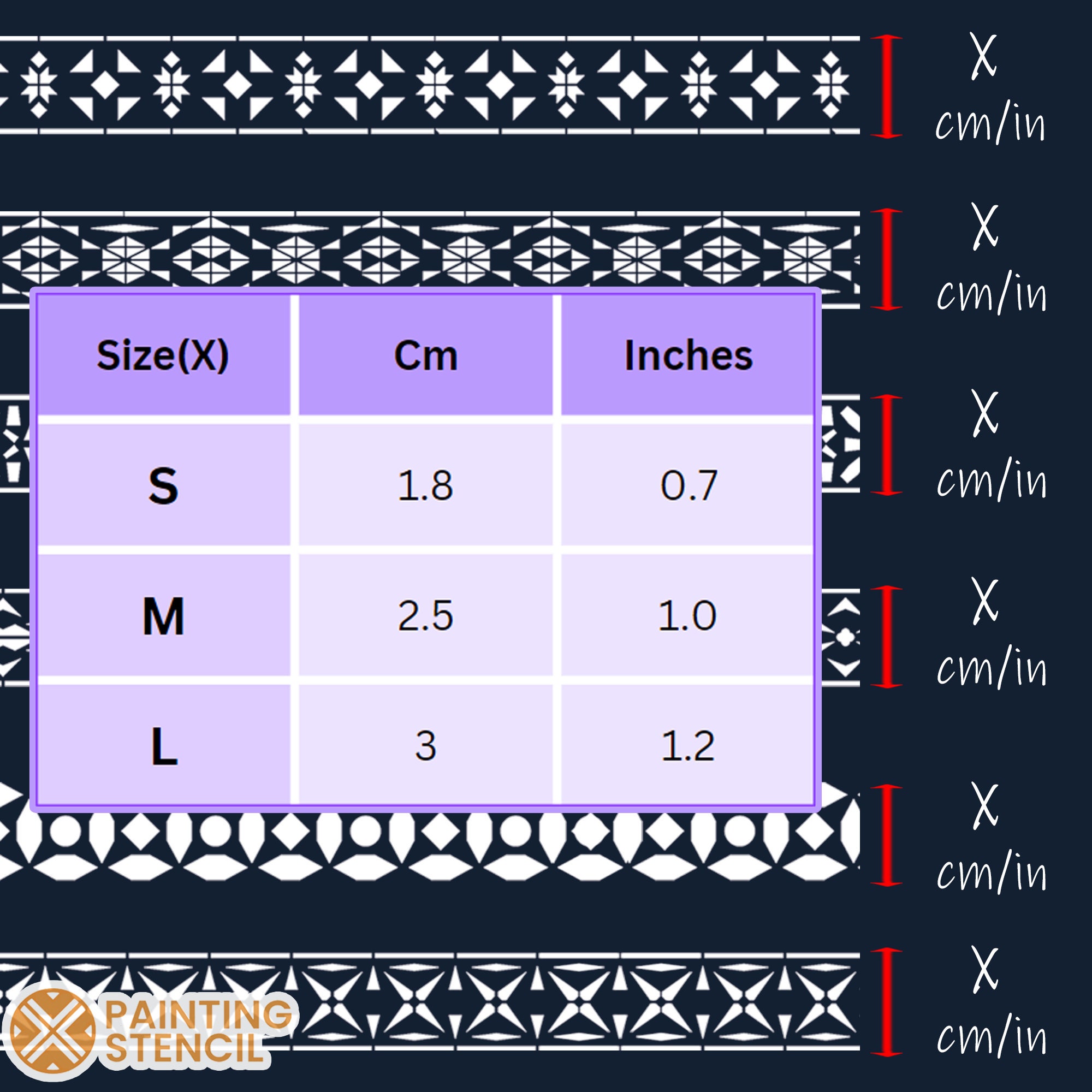 Border Stencil Desk, Wall Border Stencil, Large A4 Border Stencil Set ...