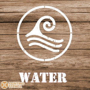 Air, Water, Earth, Fire, Spirit Stencil, Five Elements Stencil, Element ...