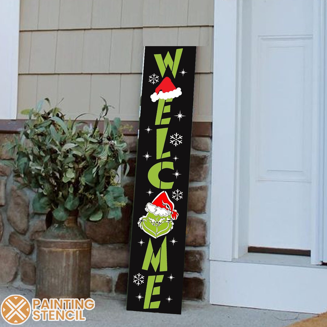 Welcome Grinch Stencil Grinch Porch Lean Stencil Grinch - Etsy.de