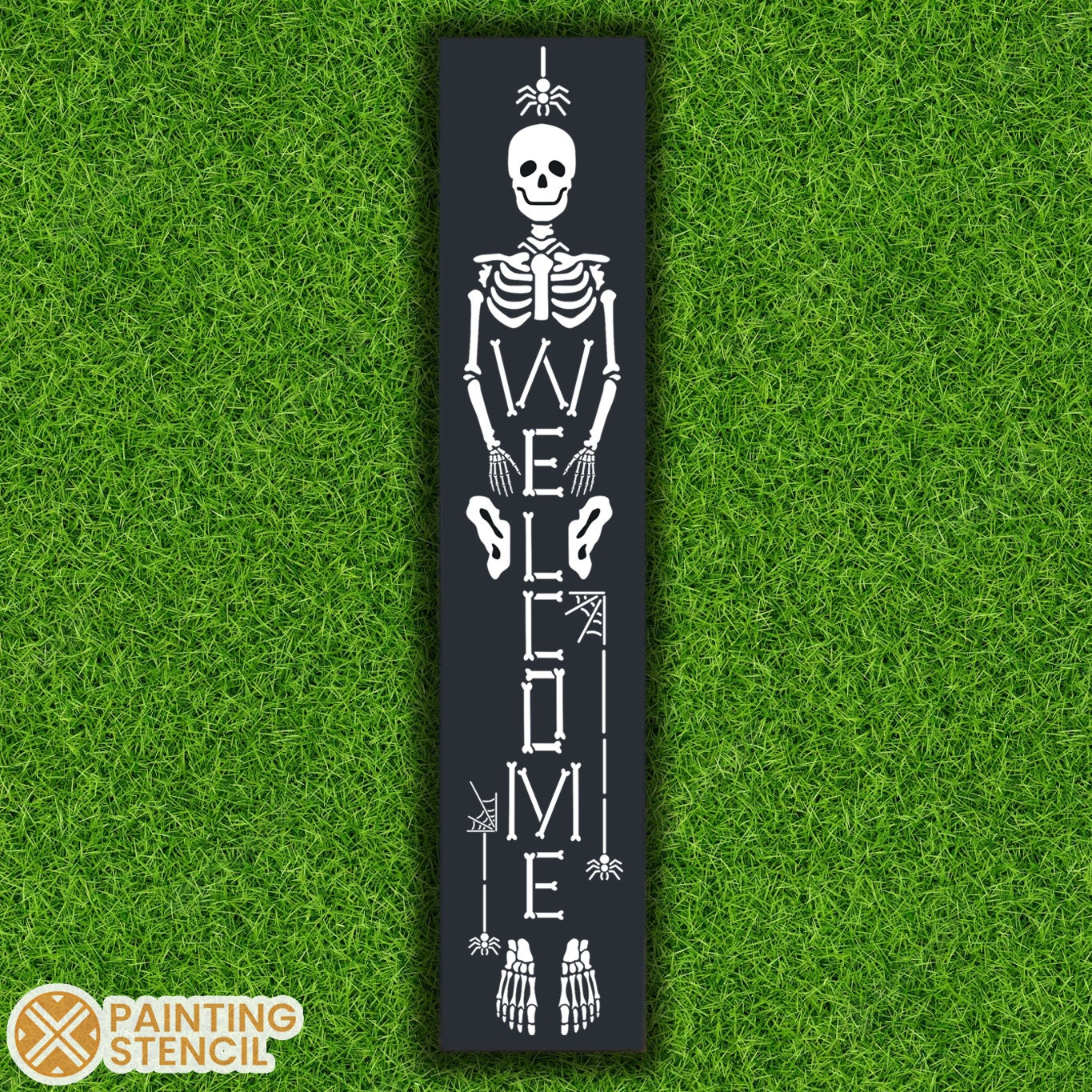 Skeleton Welcome Stencil skeleton Porch Stencil Halloween - Etsy