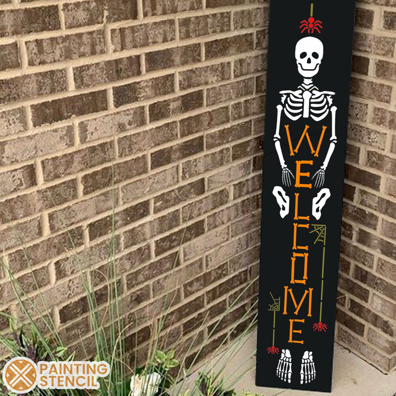 Skeleton Welcome Stencil skeleton Porch Stencil Halloween - Etsy