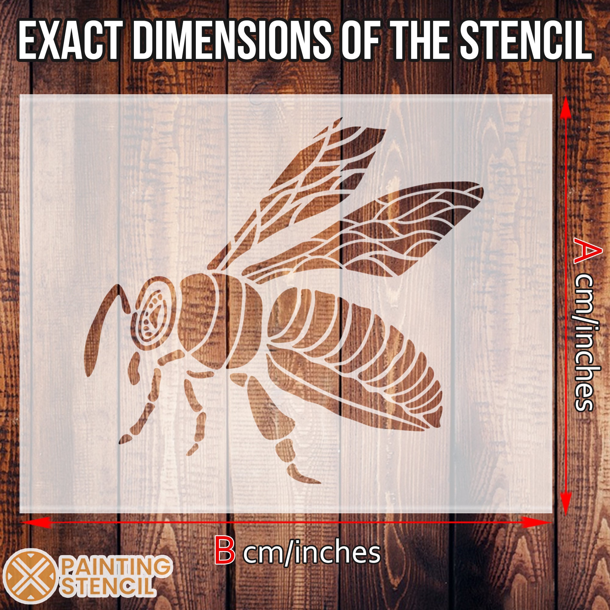 Bumble Bee Stencil, Wall Bee Stencil, Bee Stencil, Honeycomb Reusable Stencil, Natural Honey ...