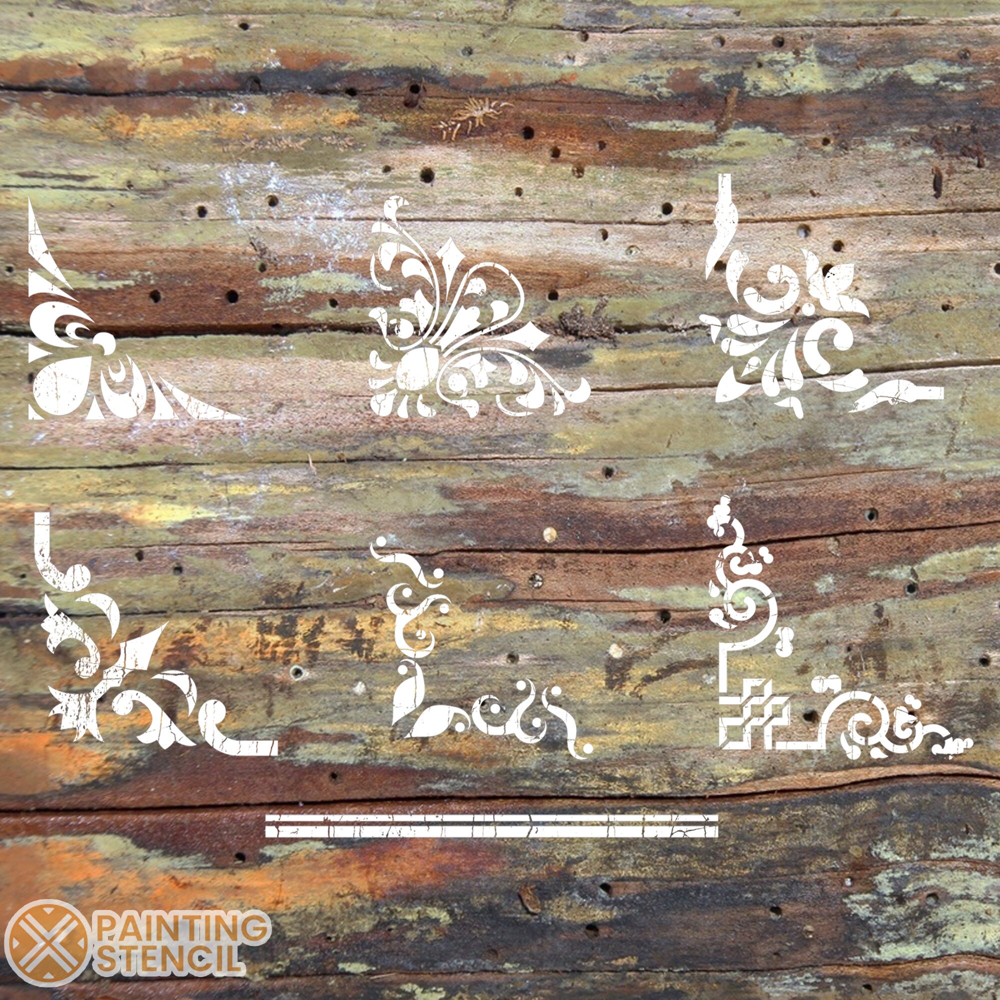 Victorian Corner Stencil, Set of 6 Corner Frame Stencils, Stencil Wall ...
