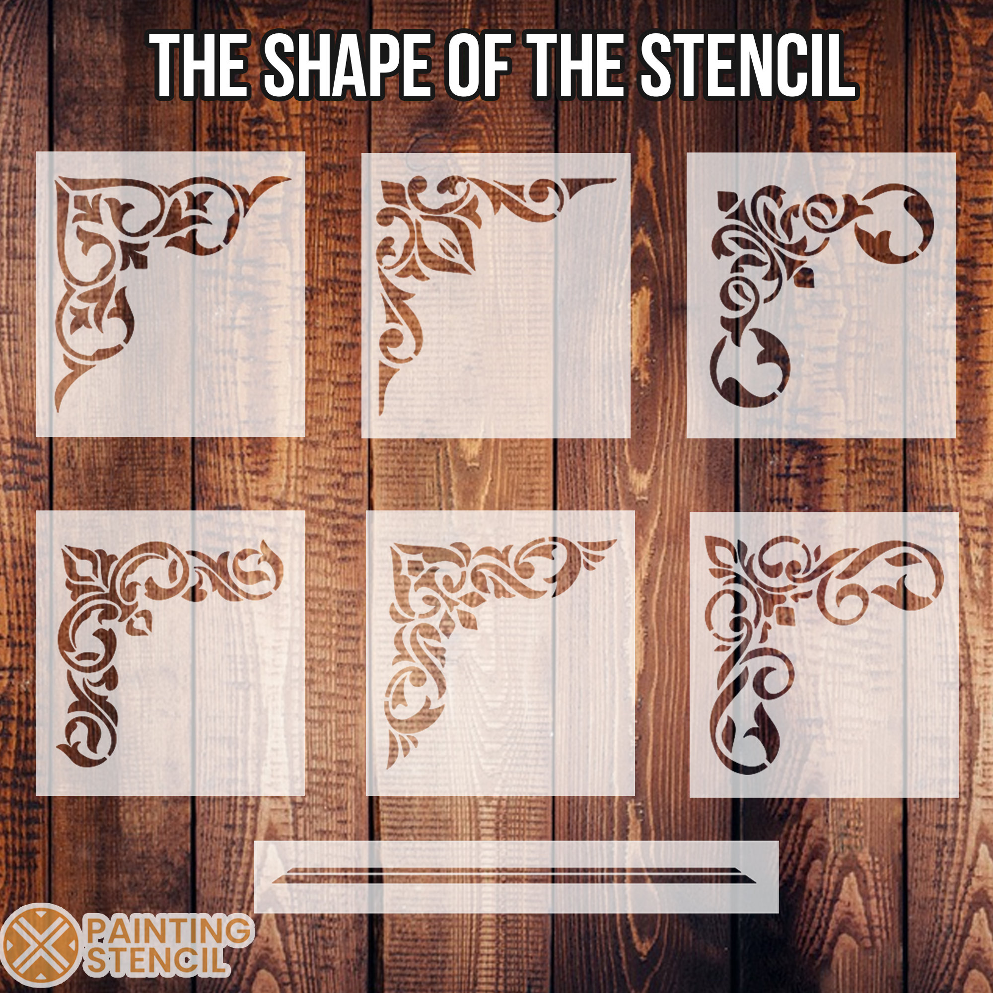 Victorian Corner Stencil, Set of 6 Corner Frame Stencils, Set of 6 ...