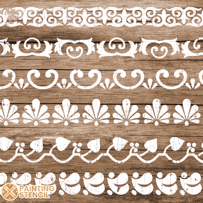 Victorian Border Victorian Border Stencil Set Deco - Etsy