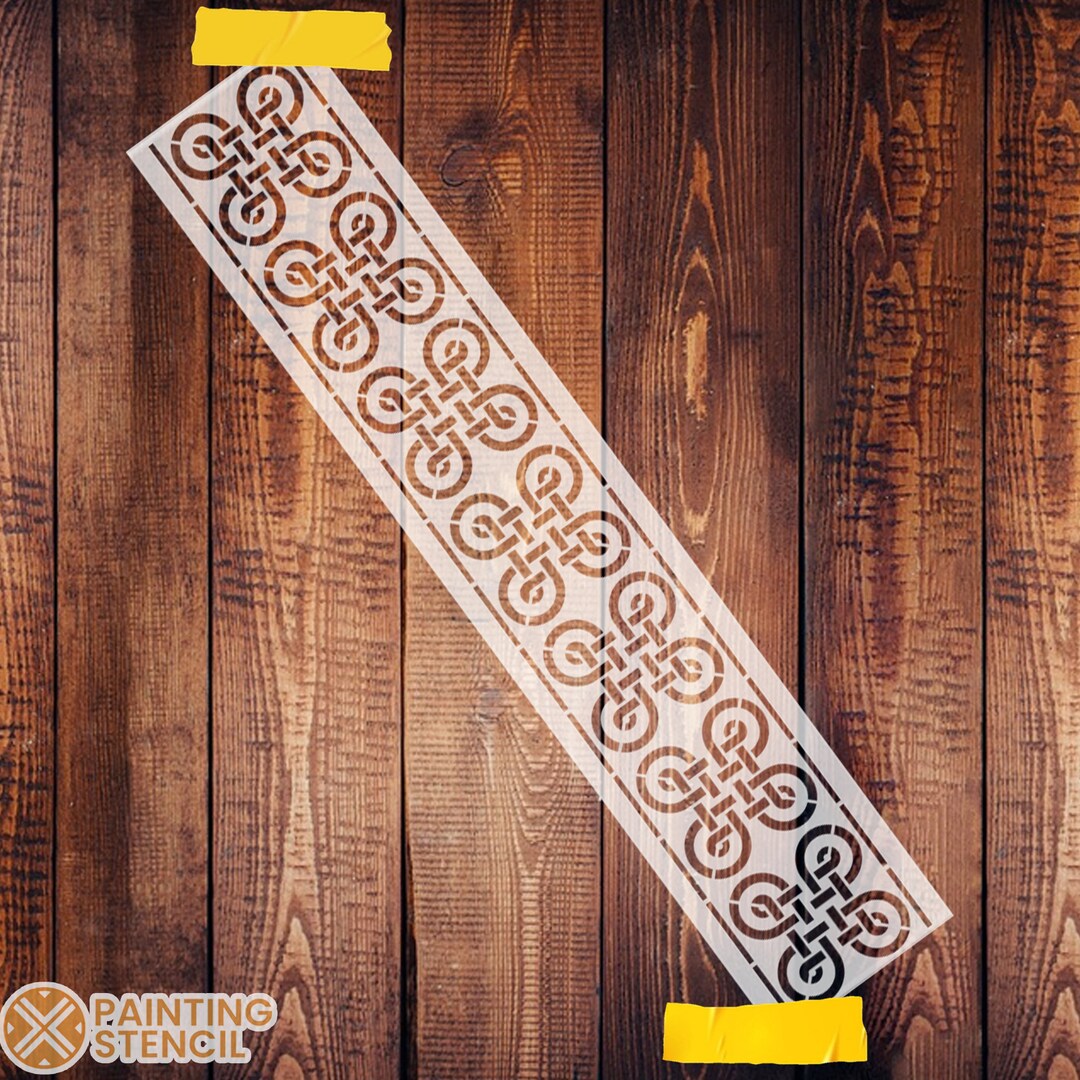Celtic Wall Border Stencil, Celtic and Floral Stencil, Celtic Knot ...