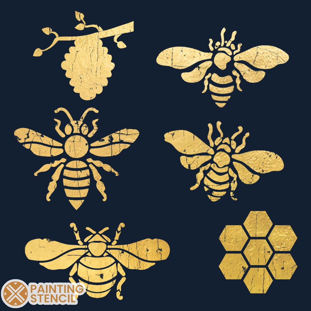 Bumble Bee Stencil, Wall Bee Stencil, Bee Stencil, Honeycomb Reusable ...