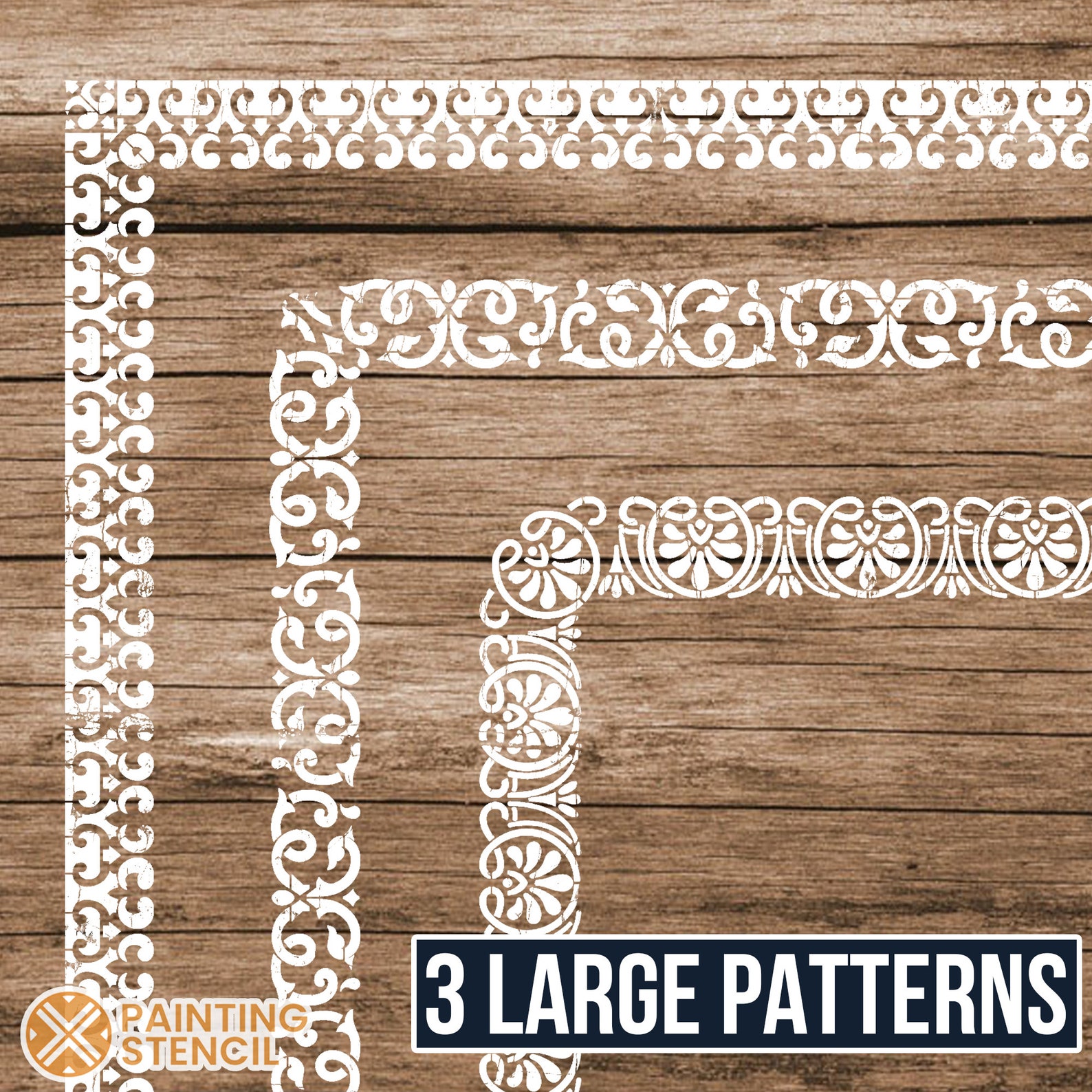 Border Stencil Set With Corners, Greek Border Stencil for Walls ...