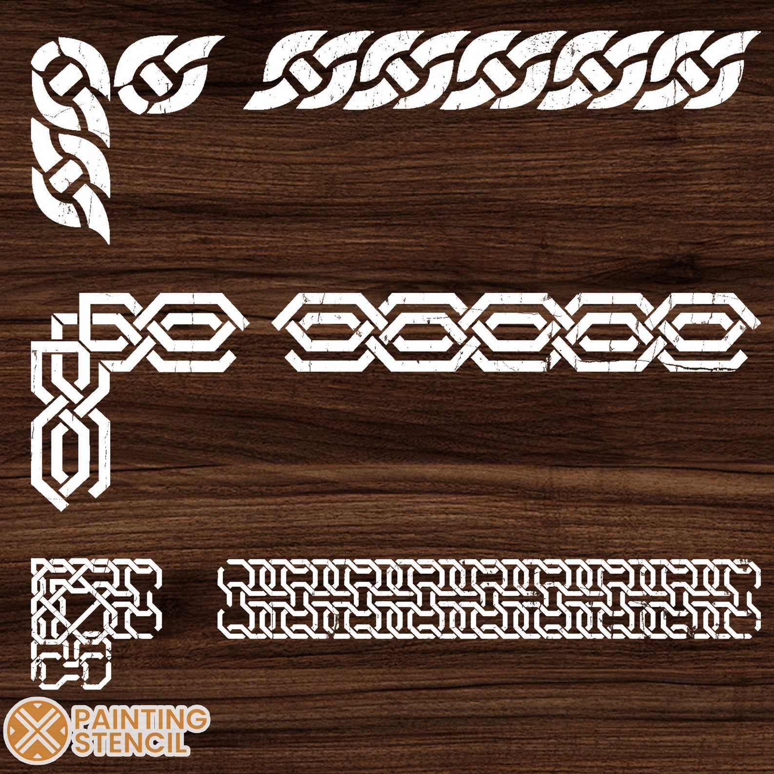 Celtic Border Stencil, Celtic Border Stencil for Walls & Furniture, Celtic Stencil ,border ...