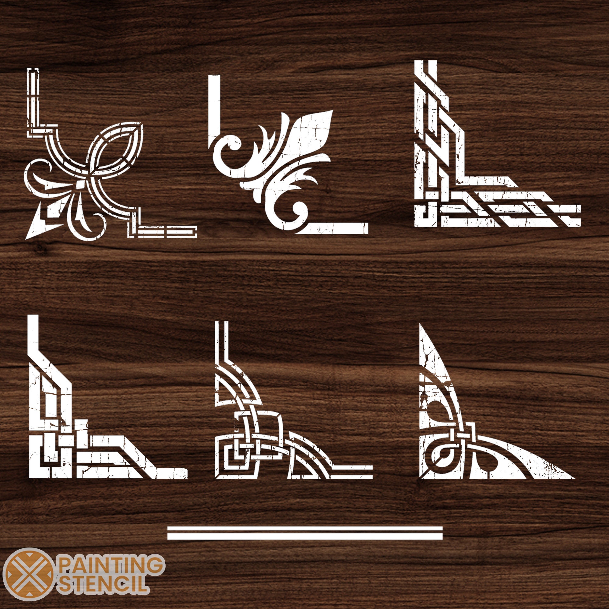 Victorian Corner Stencil, Set of 6 Corner Frame Stencils, Corner Frame ...
