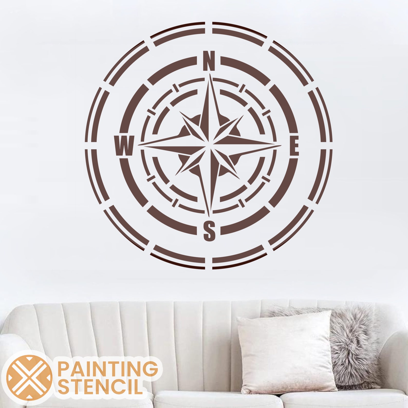 Compass Rose Stencil, Compass Stencil Reusable Compass Painting Stencil Wall Decor Stencil , - Etsy