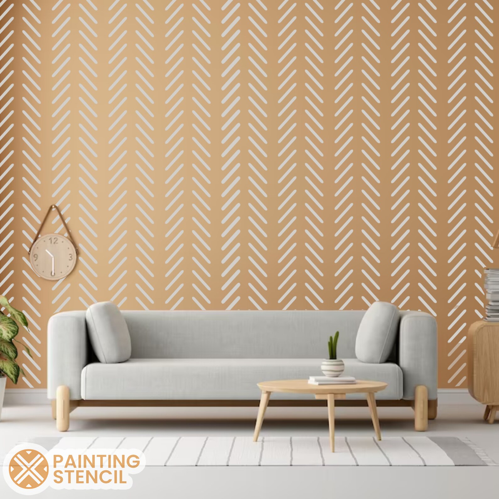 Herringbone Stencil Large Wall Stencil Herringbone Stencil, Herringbone ...