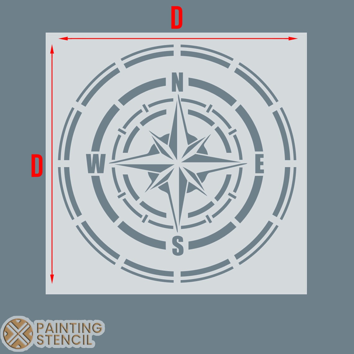 Compass Rose Stencil, Compass Stencil Reusable Compass Painting Stencil ...