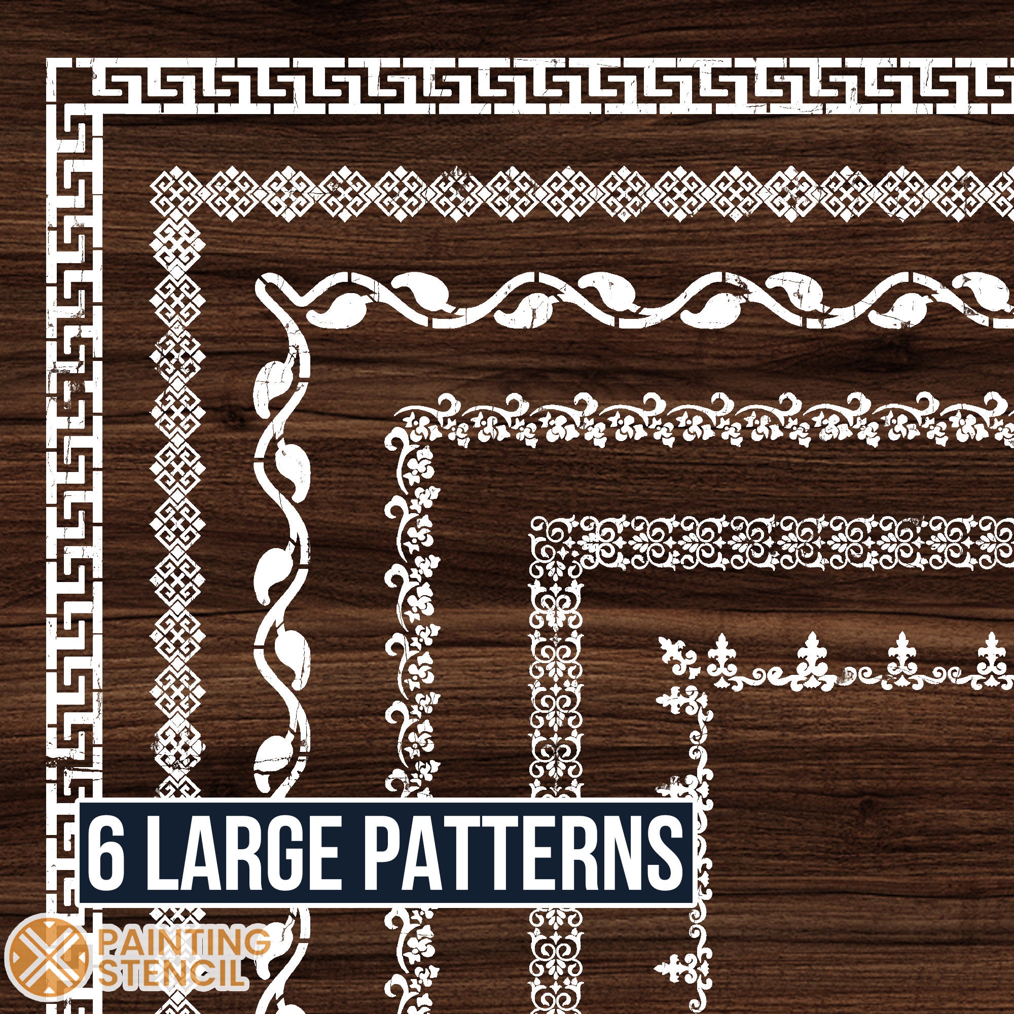 Victorian Border Stencil, Flower Border Stencils, Border Stencils for ...