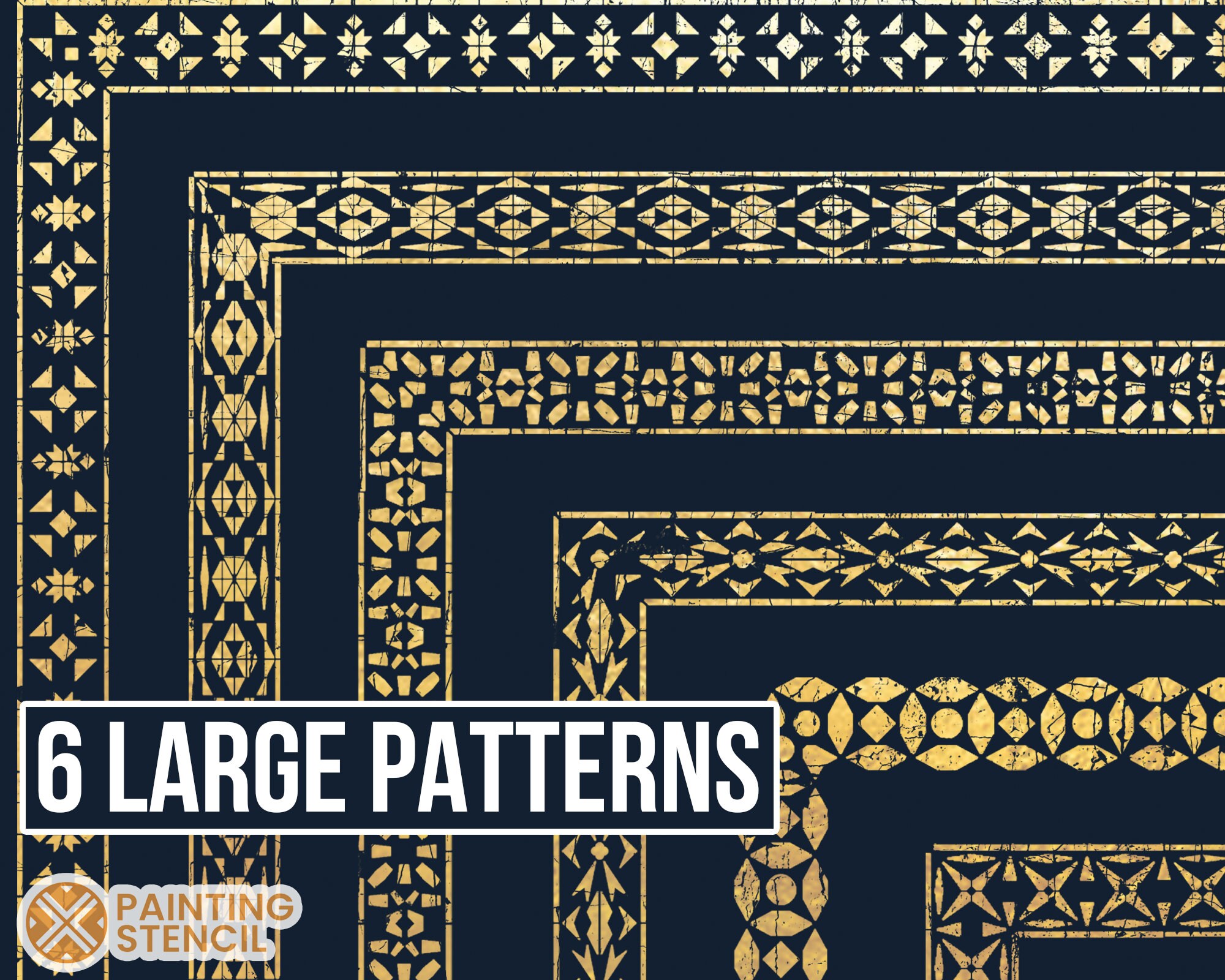 Border Stencil Desk, Wall Border Stencil, Large A4 Border Stencil Set ...