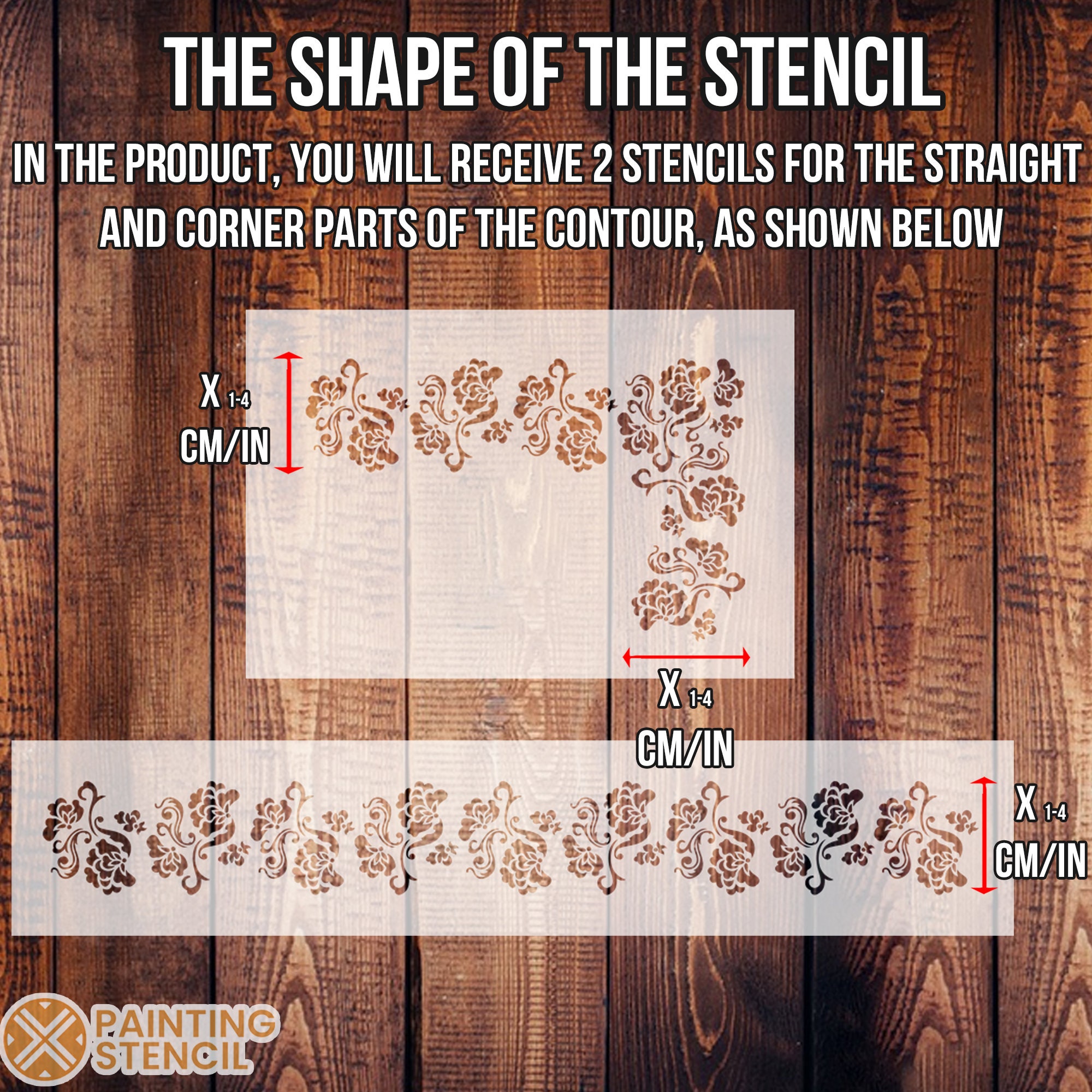 Large Floral Corner Stencil Large Floral Border Stencil - Etsy