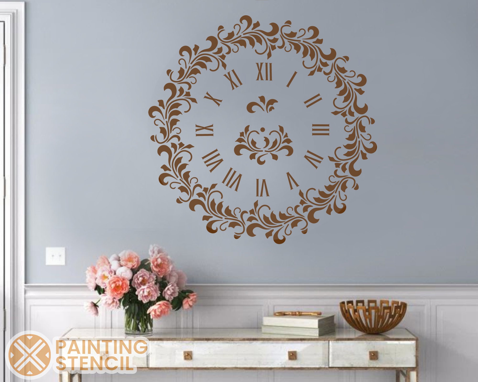 Clock Stencil Table Clock Stencil Furniture & Wall Stencil Stencil for ...
