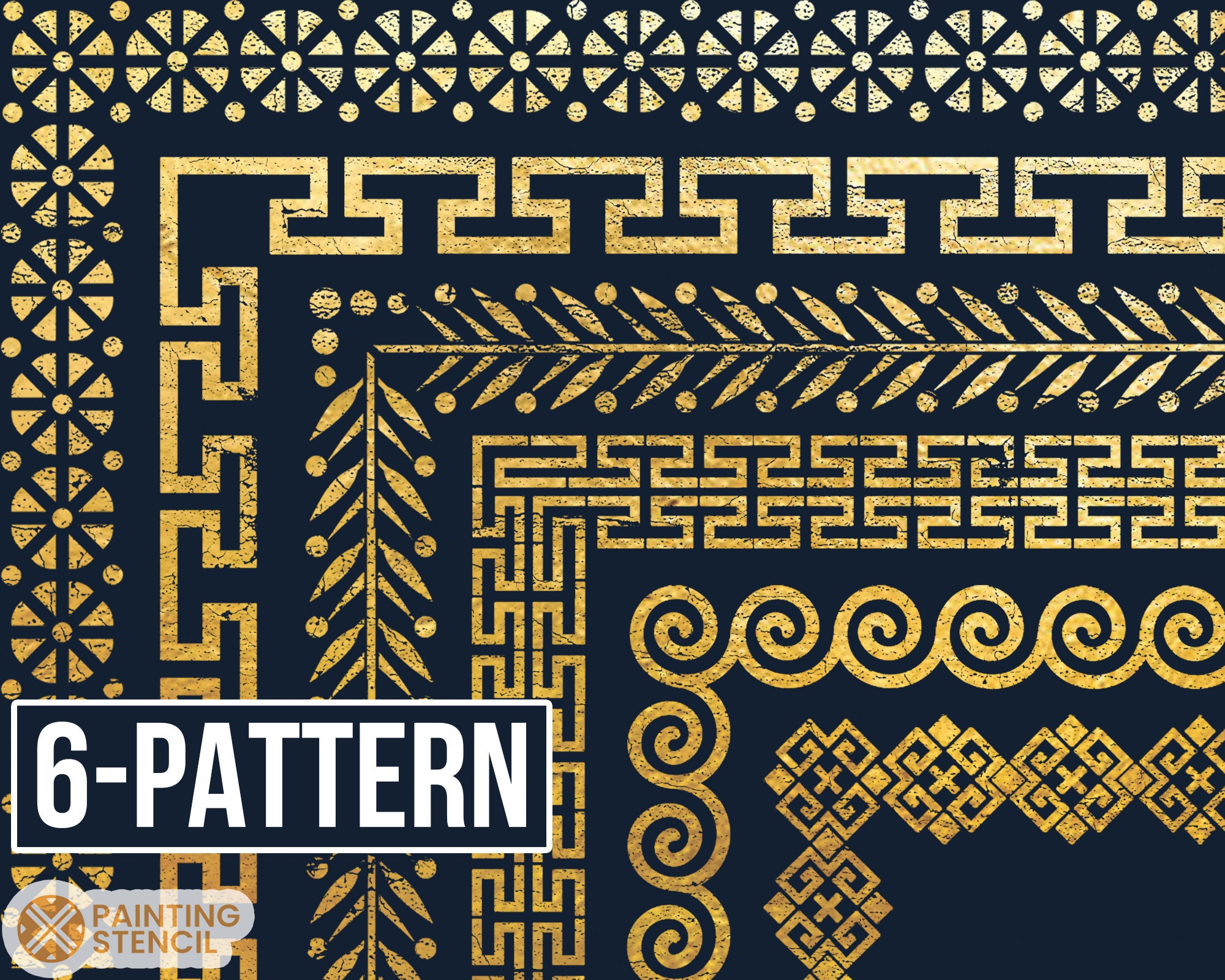 Border Stencils for Wood , Greek Key Stencil, Greek Border Stencil Set ...