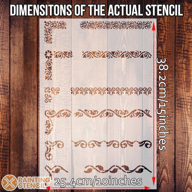 Flower Border Stencils, Border Stencils for Wood , Greek Border Stencil ...