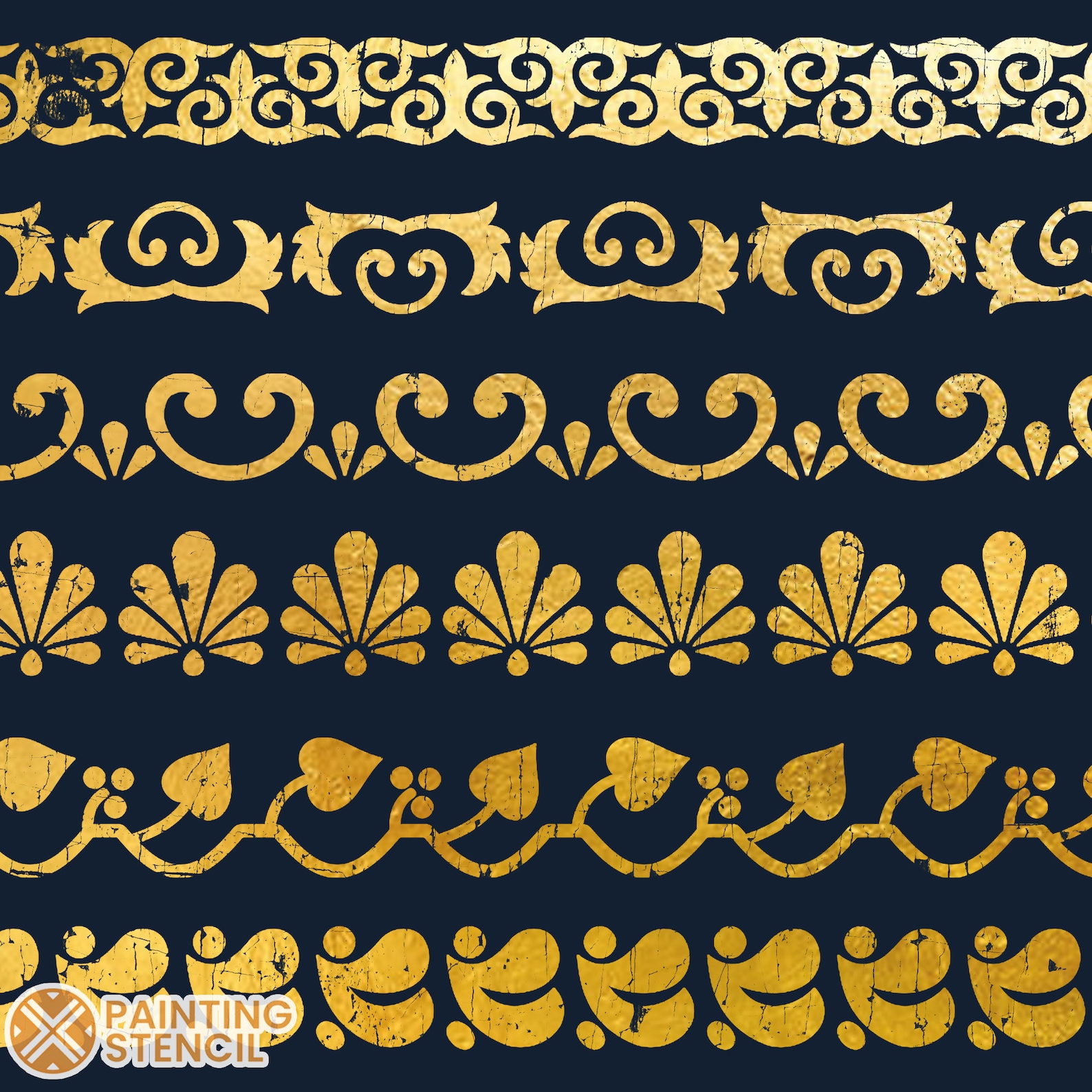 Victorian Border Victorian Border Stencil Set Deco - Etsy