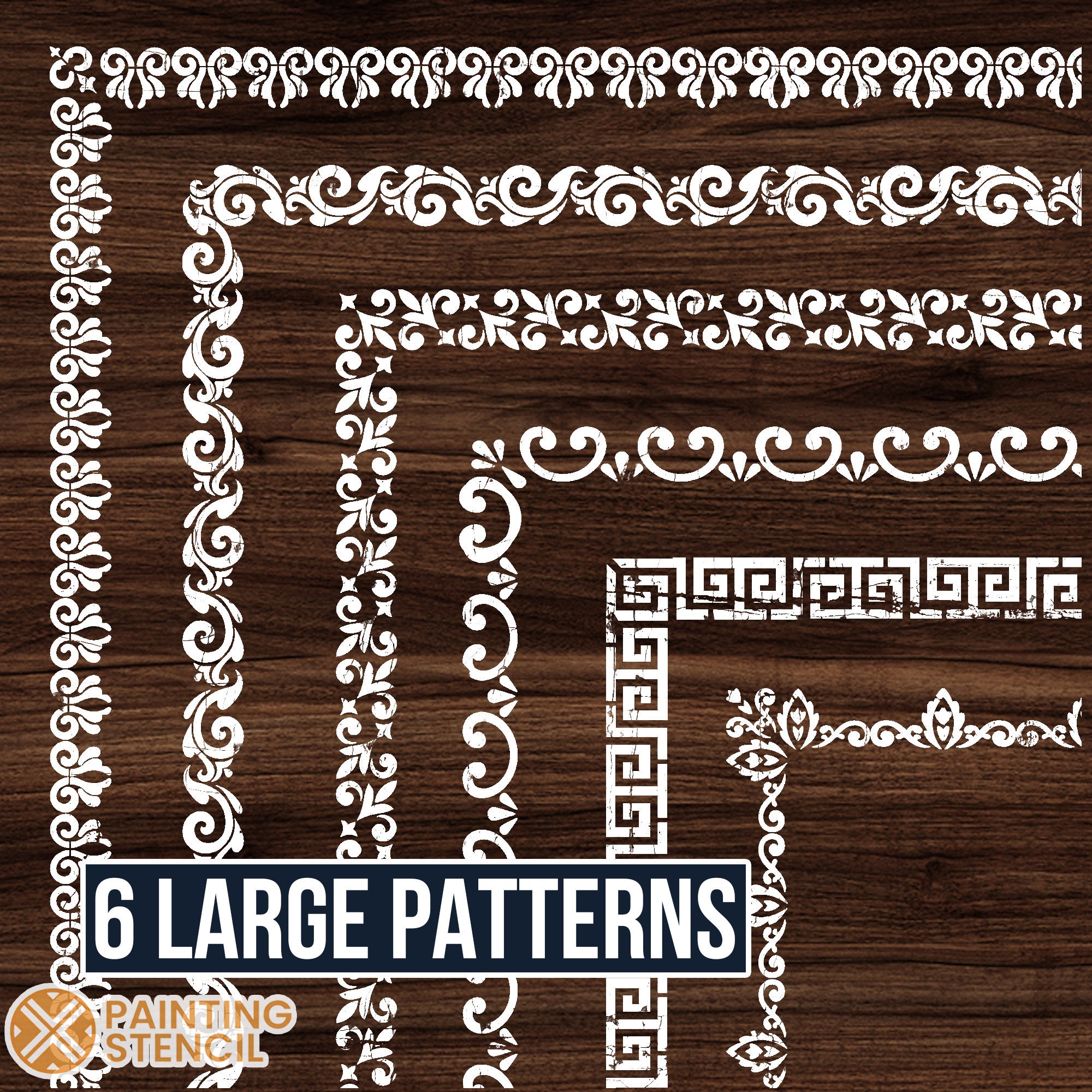 Victorian Border Stencil, Flower Border Stencils, Border Stencils for ...