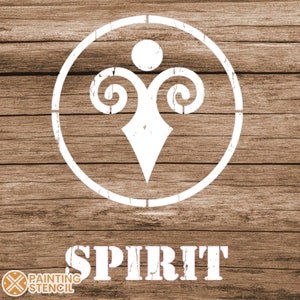 Air, Water, Earth, Fire, Spirit Stencil, Five Elements Stencil, Element ...