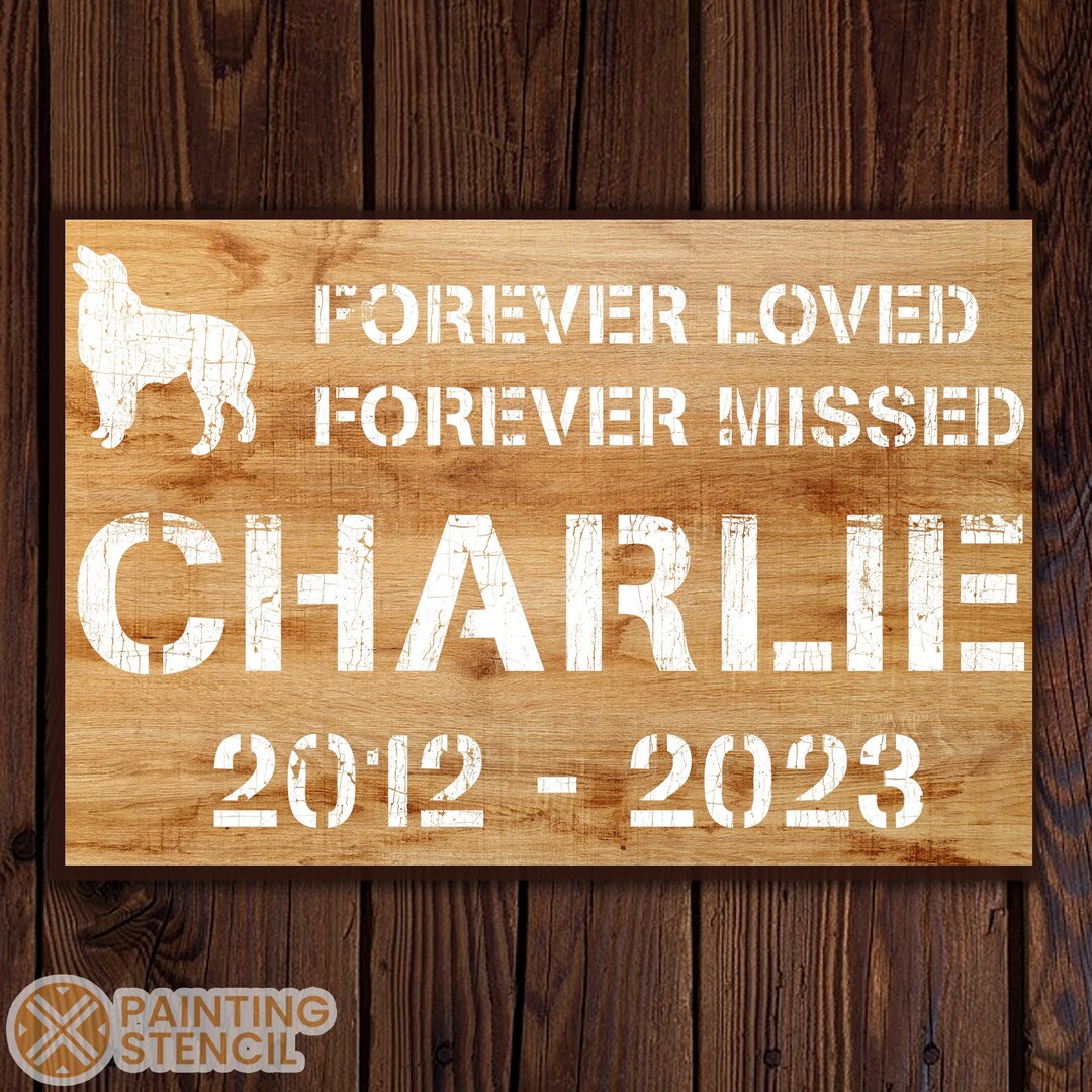 Personalized Dog Memorial Stencil, Custom Pet Memorial Stencil ...